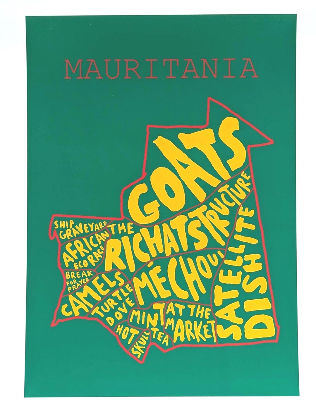 Mauritania Africa Map I 10in X 8in Print - Etsy