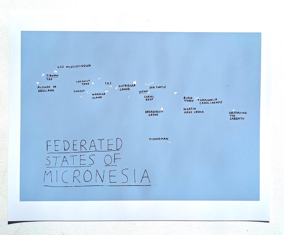 Micronesia Map | 10in X 8in Print - Etsy