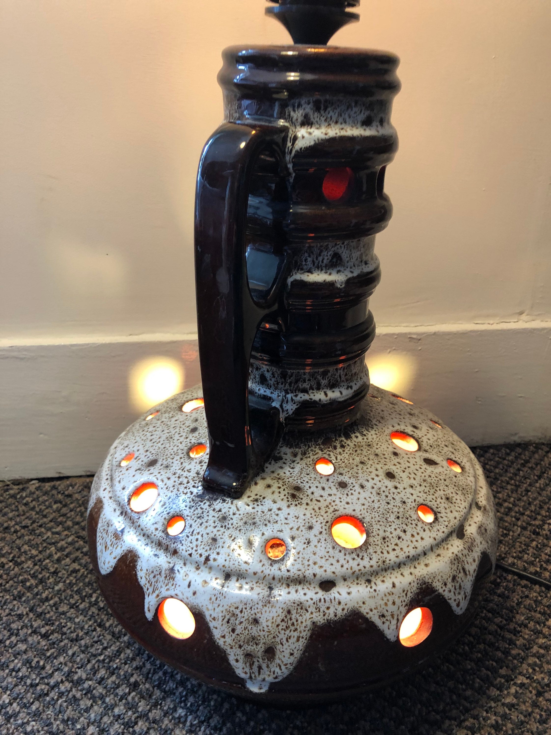 A stunning midcentury fat lava west German pottery floor lamp | Etsy