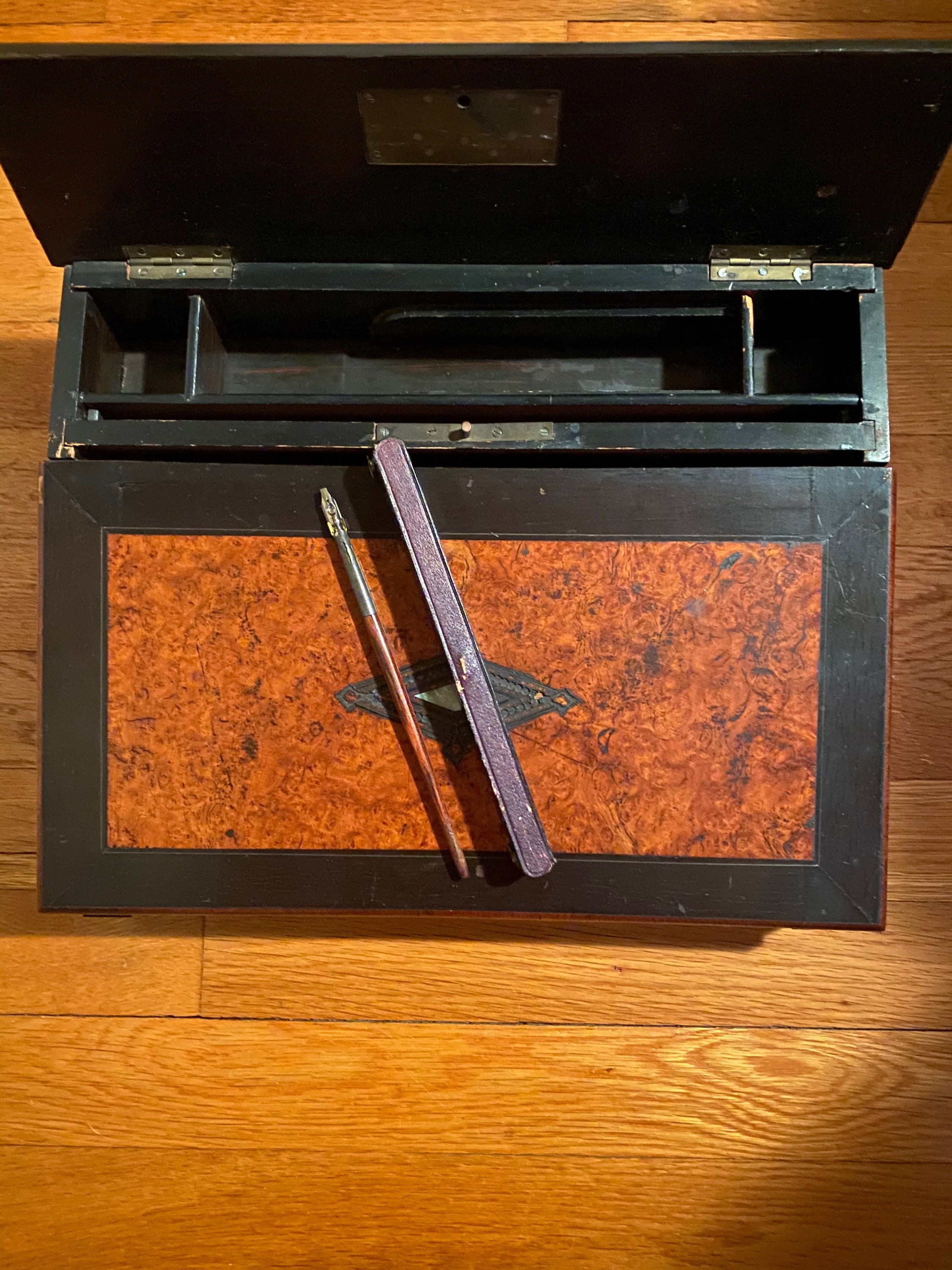 Antique Writing Box Slope With Quill Pen - Etsy