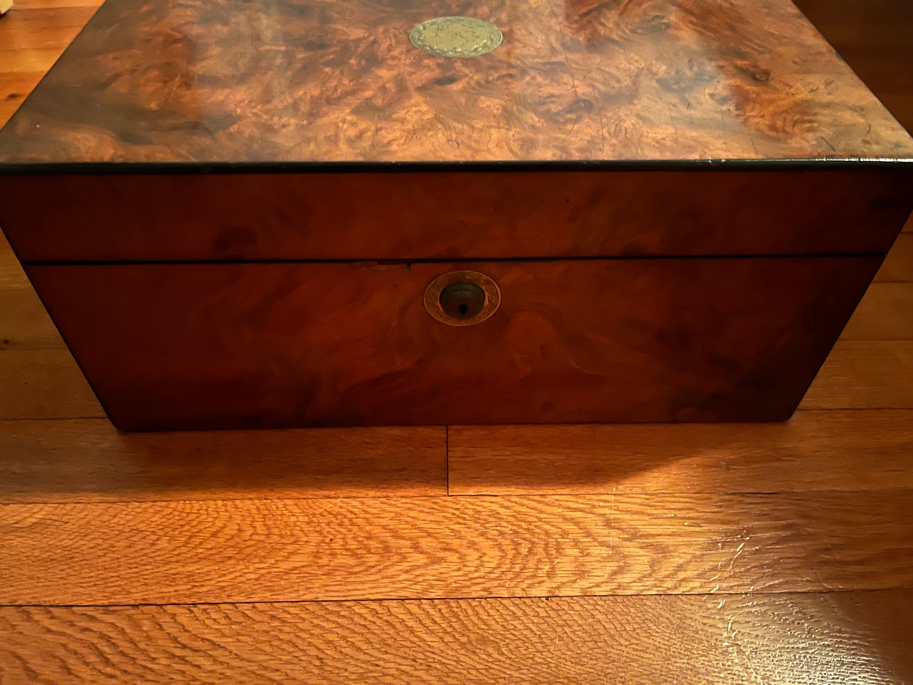 Burr Walnut Victorian Writing Box & Slope With Fitted Interior, Secret ...
