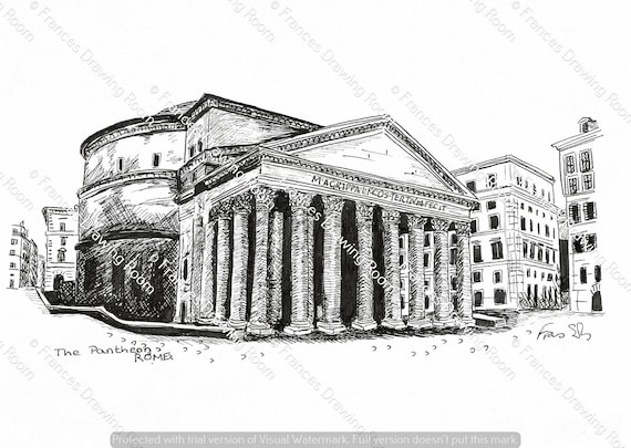 Roman Pantheon Drawing