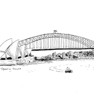 Sydney Opera House Australia Picture Line Drawing - Etsy