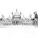 Brighton Royal Pavilion Postcard Line Drawing Illustration | Etsy
