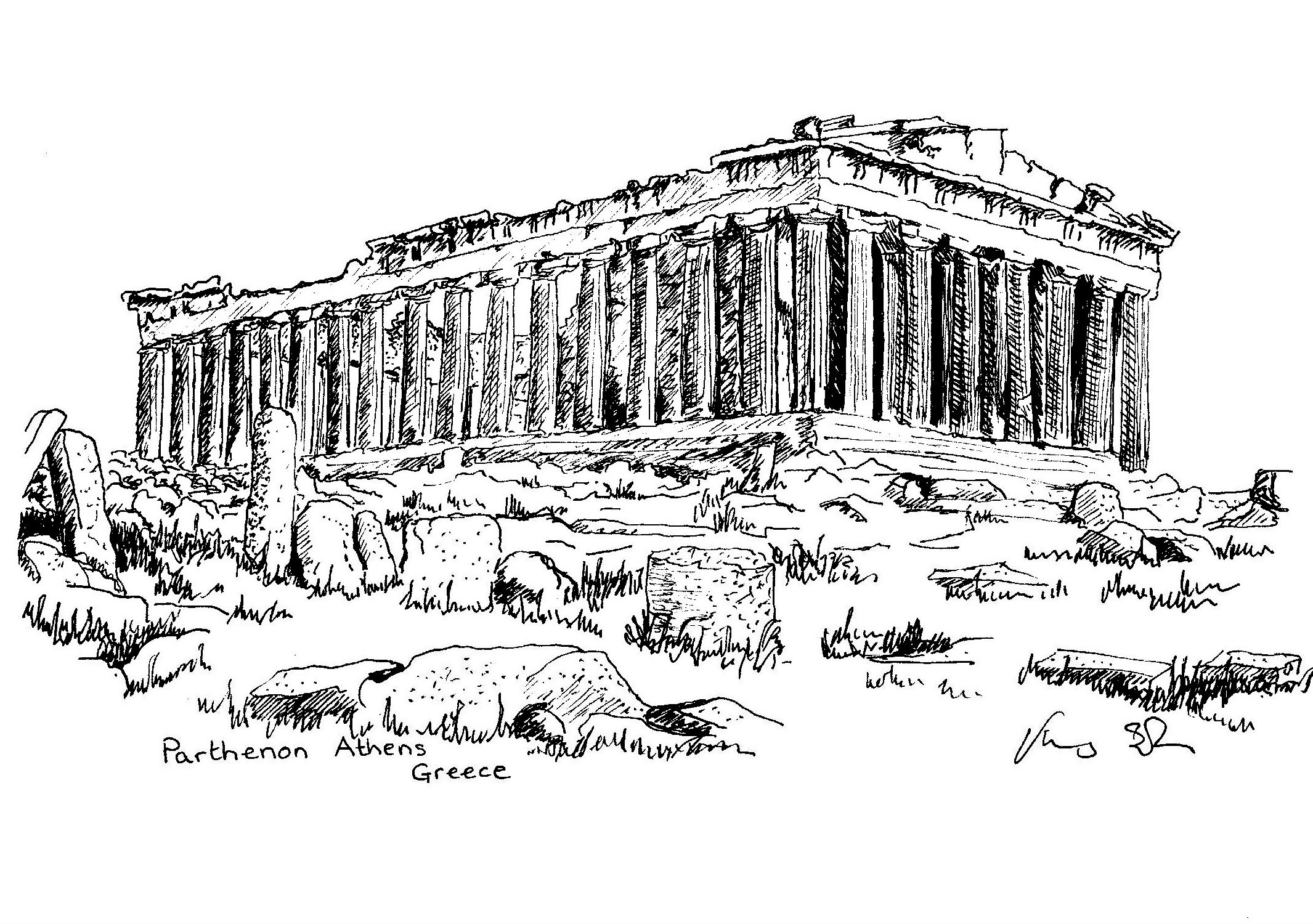 Parthenon Drawing