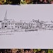 St. Ives Quay, Cambridgeshire Print, Line Drawing Illustration, Black ...