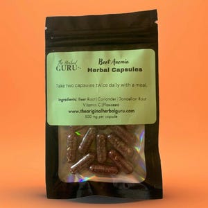 BEET ANEMIA Capsules Herbal Tea Blend |dr Sebi Alkaline Herbs| Vegan ...