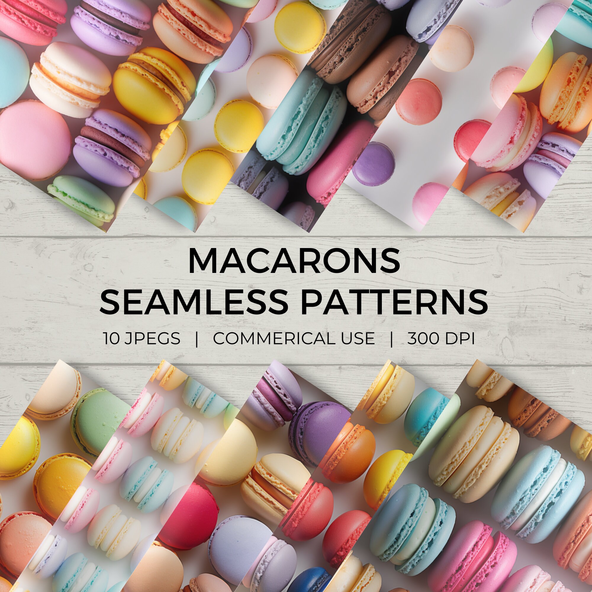 10 Realistic Macarons Seamless Patterns Commercial Use Digital Download - Etsy