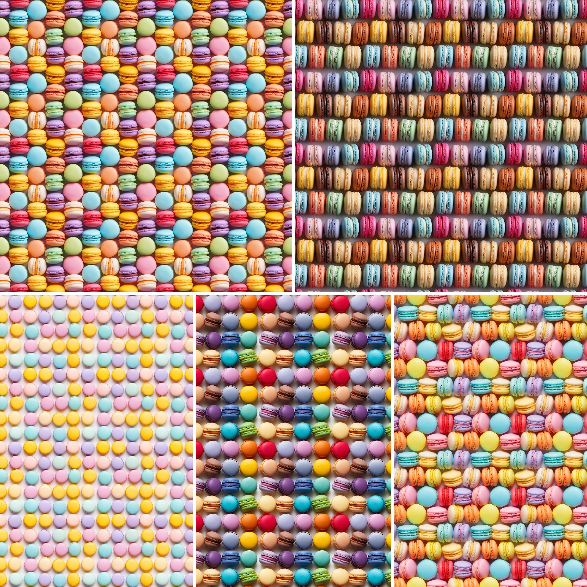 10 Realistic Macarons Seamless Patterns Commercial Use Digital Download ...