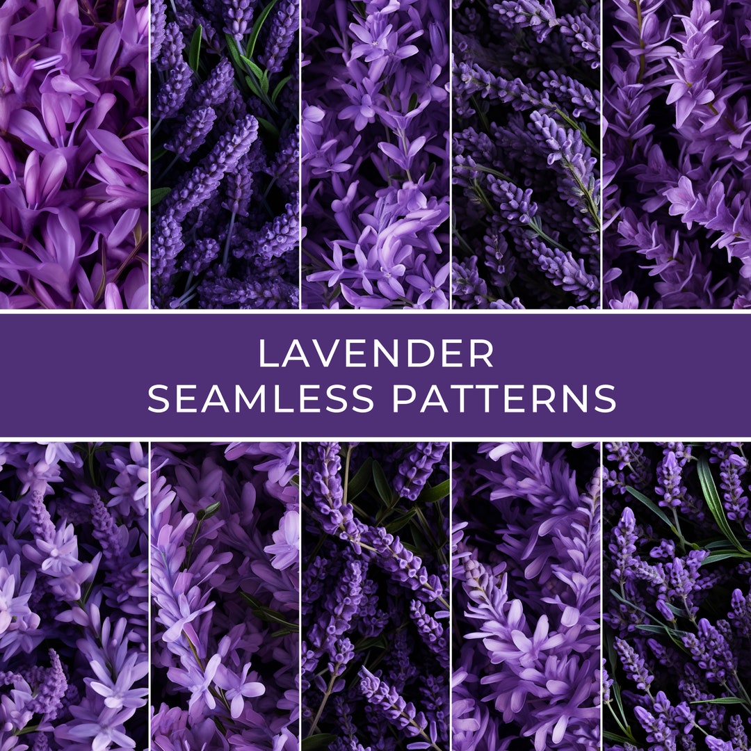 10 Realistic Lavender Seamless Patterns Commercial Use Digital Download ...