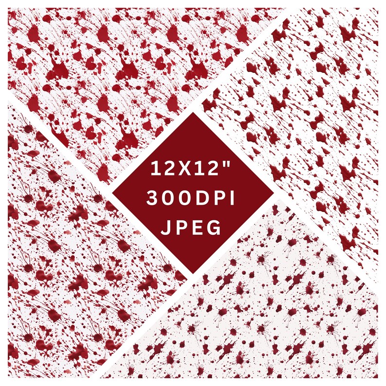 4 Blood Splatter Seamless Patterns Commercial Use Digital Download - Etsy