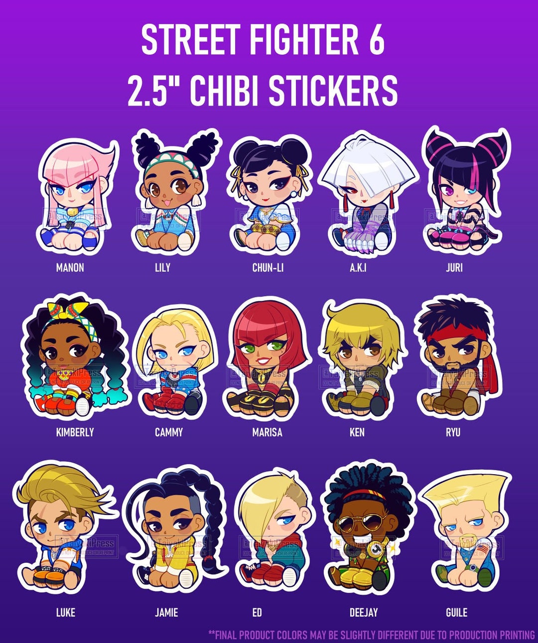 SF6 2.5" Chibi Stickers - Etsy