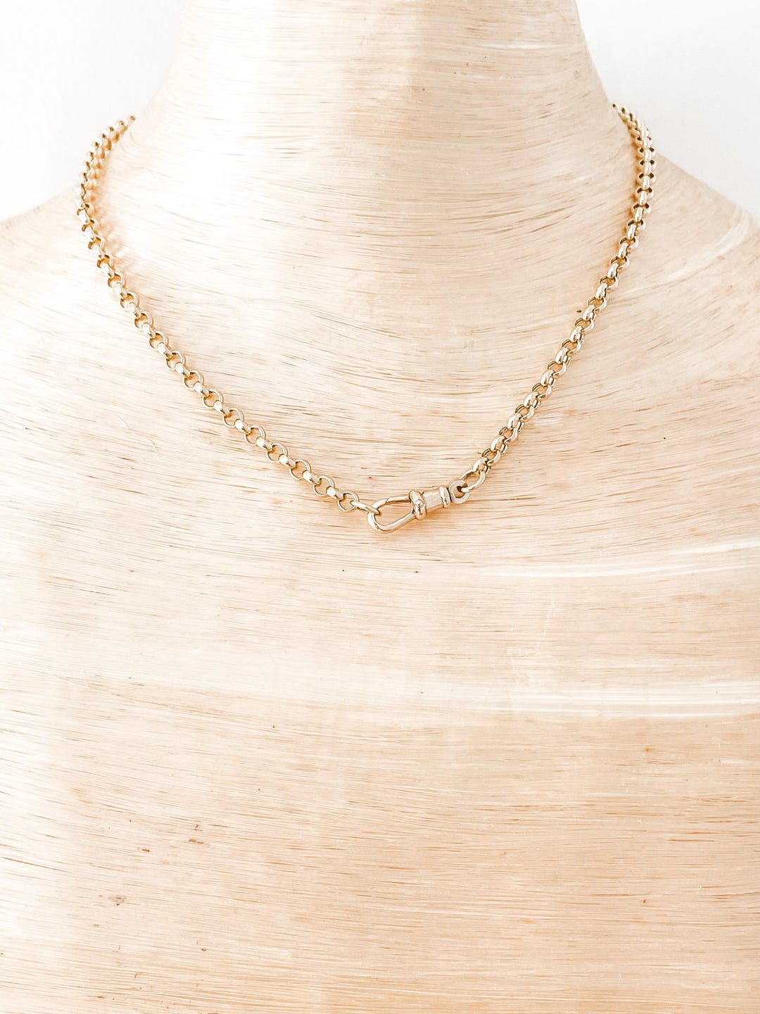 14k Gold Belcher Rolo Chain Necklace With Swivel Clasp | Large Alexa ...