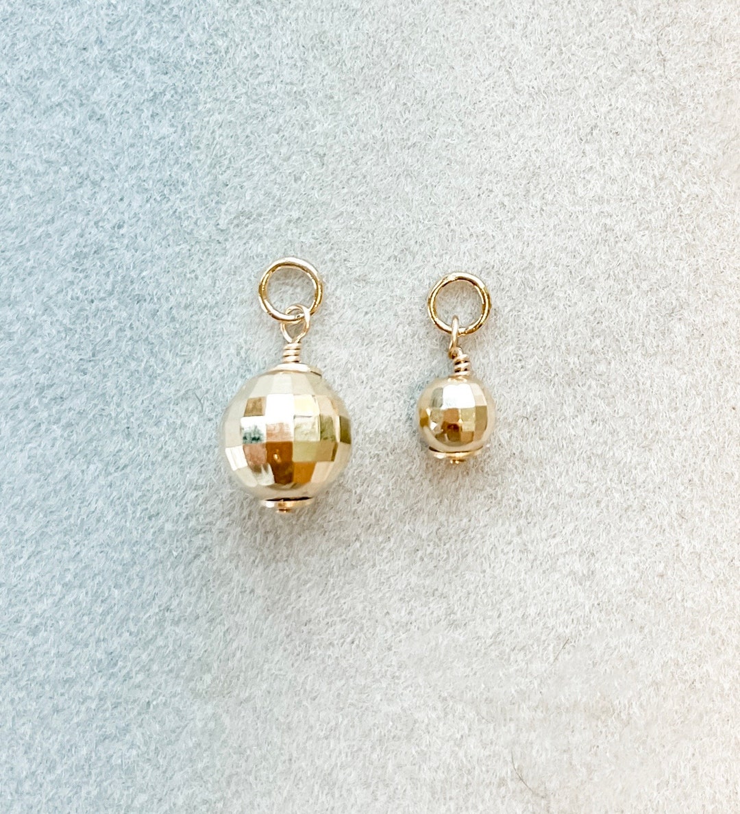 14k Disco Ball Charm | Sparkly Mirror Ball Charm | Minimalist | the ...