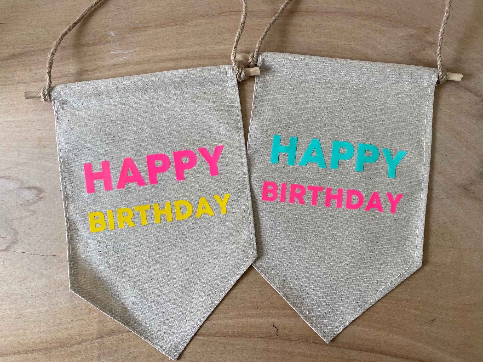 Personalised Happy Birthday Wall Hanging Home Decoration Pennant Flag ...