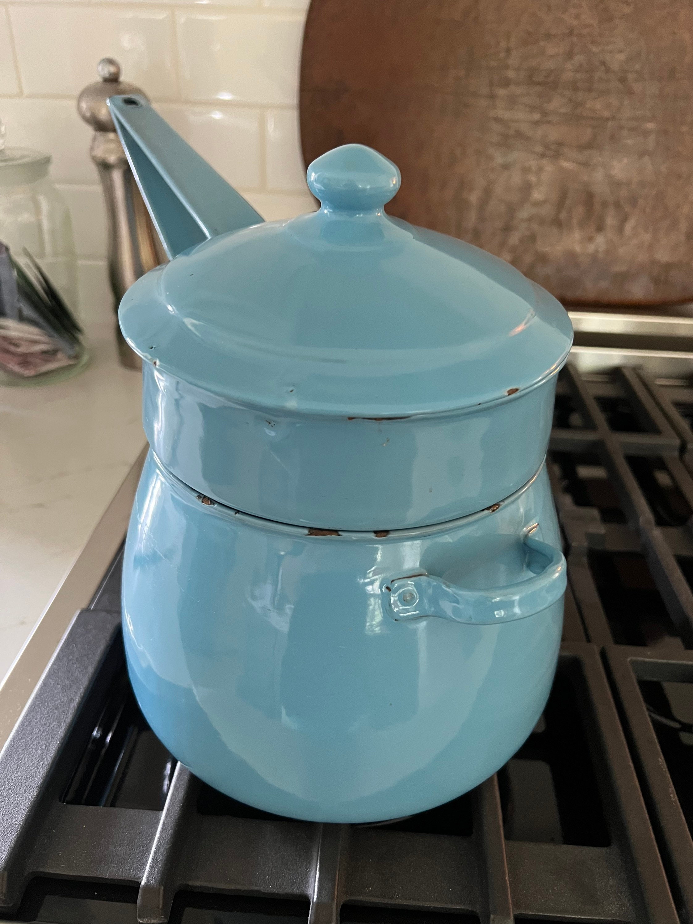 Vintage Elite French Blue Double Boiler Made in Austria Blue - Etsy