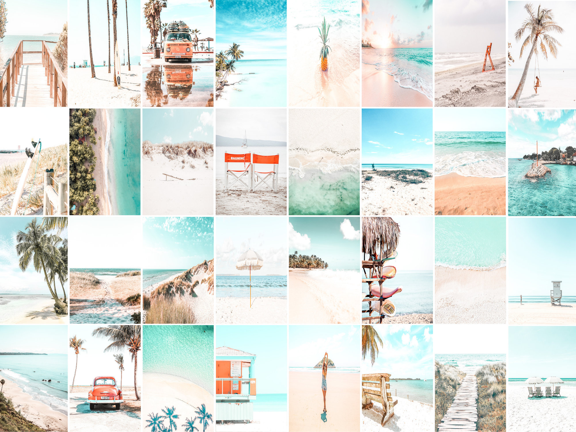 Summer Beach Set DIGITAL Vision Board Wall Collage Kit | Etsy