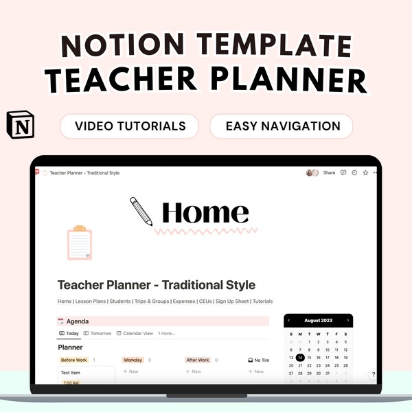 Notion Teacher Planner - Etsy