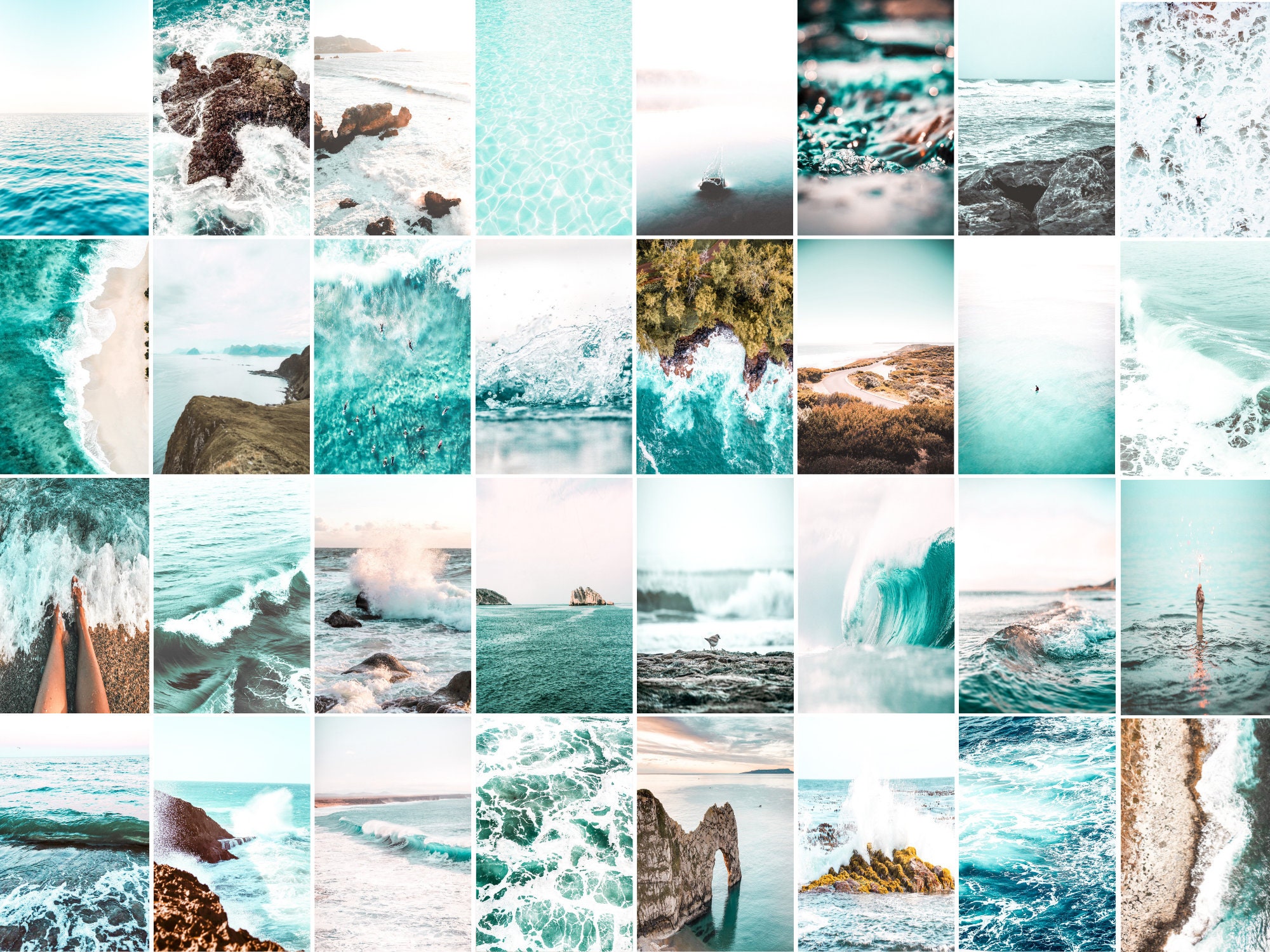 Ocean Waves DIGITAL Wall Collage Kit Vision Board Aesthetic | Etsy