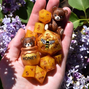 Bee Dice Collection - Options - Jumbo D20 - Dice Set - Honey Jar - Etsy