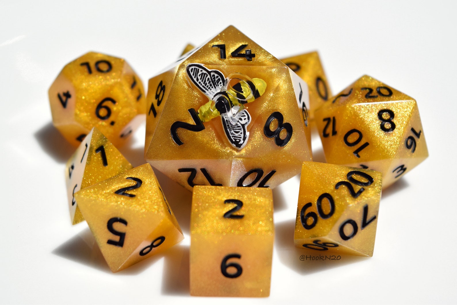 Bee Dice Collection Options Jumbo D20 Dice Set Honey - Etsy