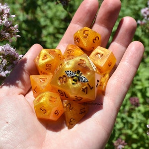 Bee Dice Collection Options Jumbo D20 Dice Set Honey - Etsy