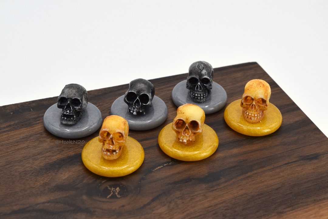 Skull Gaming Tokens Game Pieces Gold Black Skulls - Etsy