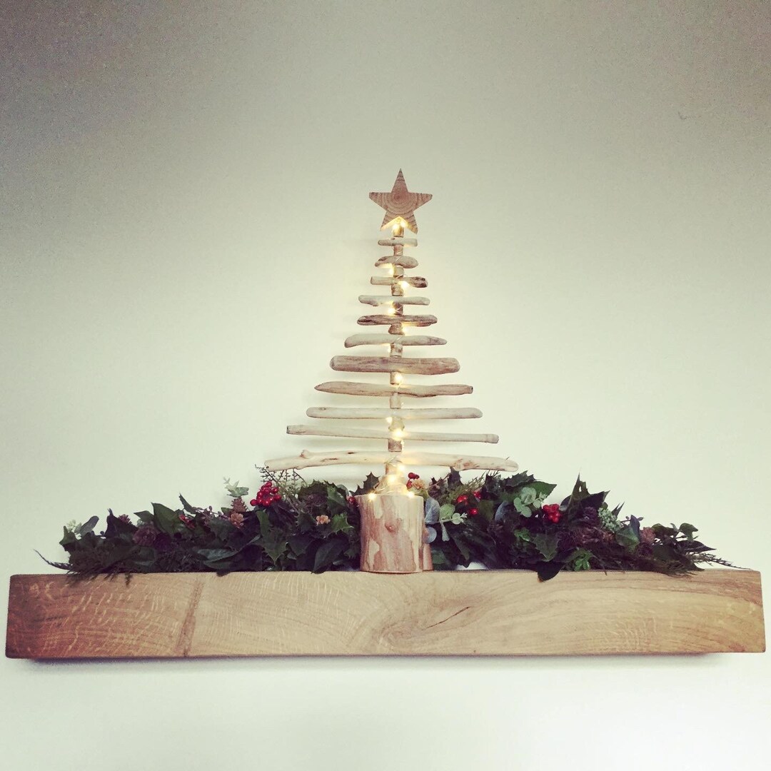 Driftwood Christmas Tree, Pre-lit, Table Top Christmas Tree, Xmas Decor ...