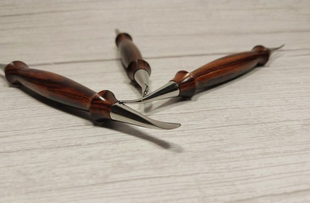 Leather Modeling Spoon: Stainless Steel, Arizona Ironwood Handle - Etsy