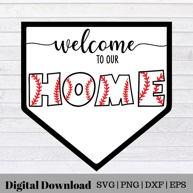 Baseball Welcome Sign Home Base Baseball Sign Instant - Etsy