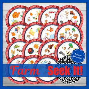 Farm SEEK IT Match Game, Printable Game, Matching Game, Game Cards ...