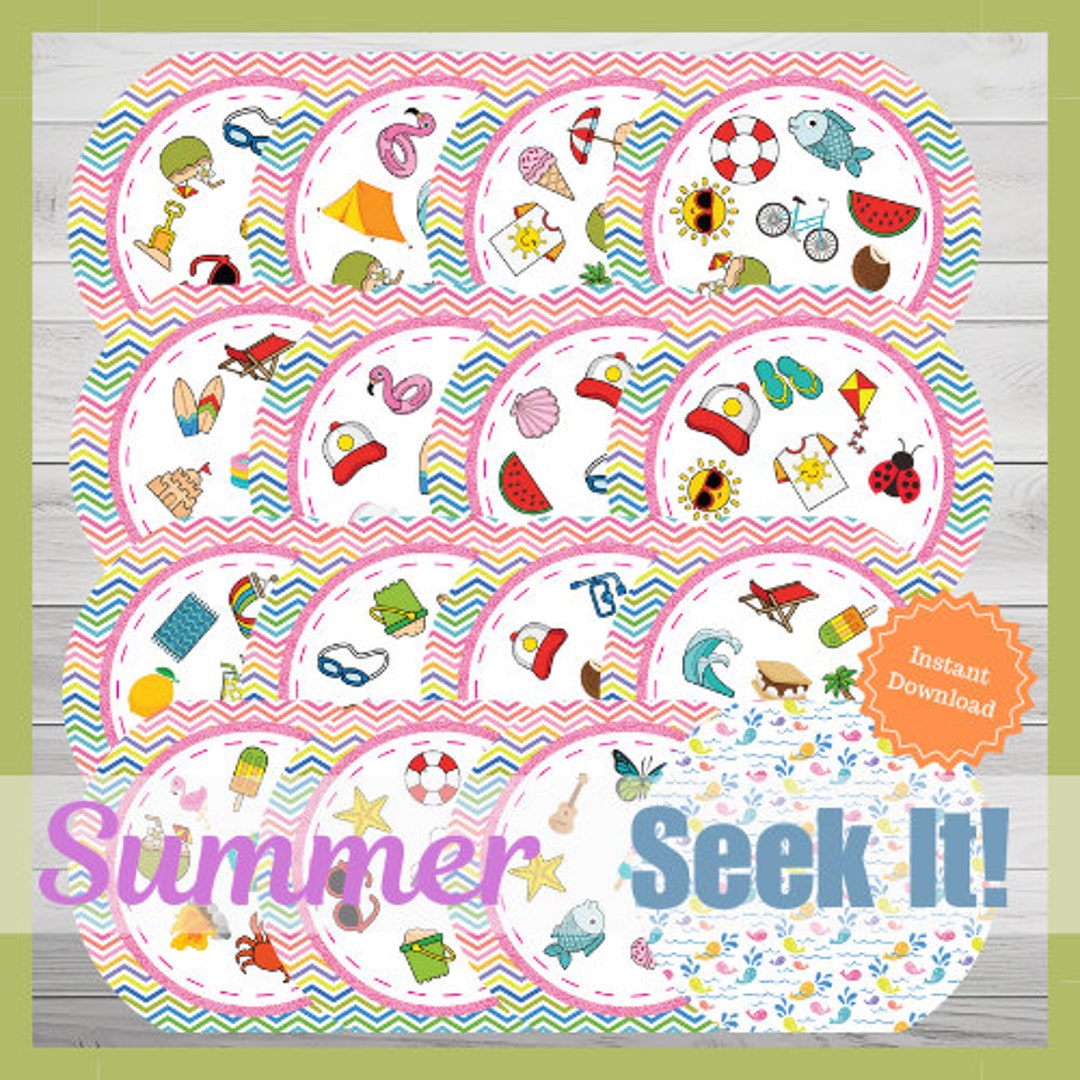Summer SEEK IT Match Game, Printable Game, Matching Game, Game Cards ...