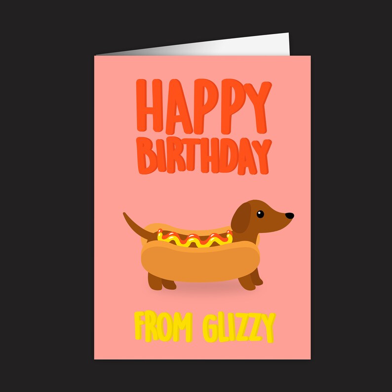 Happy Birthday From Glizzy Card, Glizzy Card, Funny Hotdog Card, Funny ...