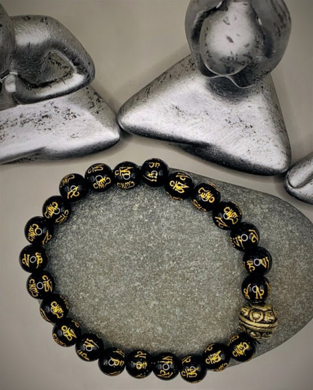 Mantra Prayer Beads Stretch Bracelet - Etsy