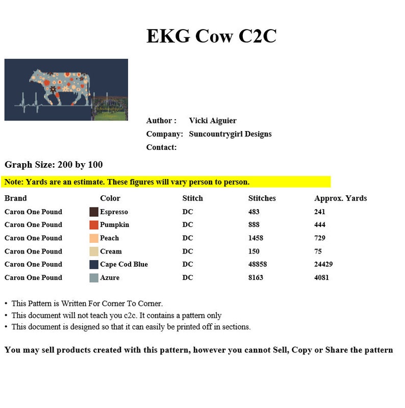 C2C EKG Heartbeat Cow Love - Etsy
