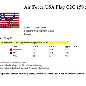 American Air Force Mashup Flag C2C AND SC BOTH! - Etsy