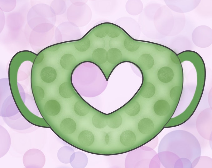 Face Mask With Heart Cutout Cookie Cutter - Etsy