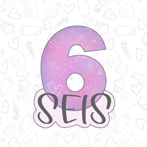 Lettered Seis no Cutout - Etsy