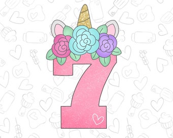 Unicorn Number 7 - Etsy