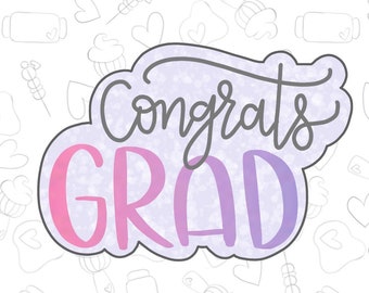 Congrats Grad Cookie Cutter Graduation Cookie Cutters Congrats Cookie ...