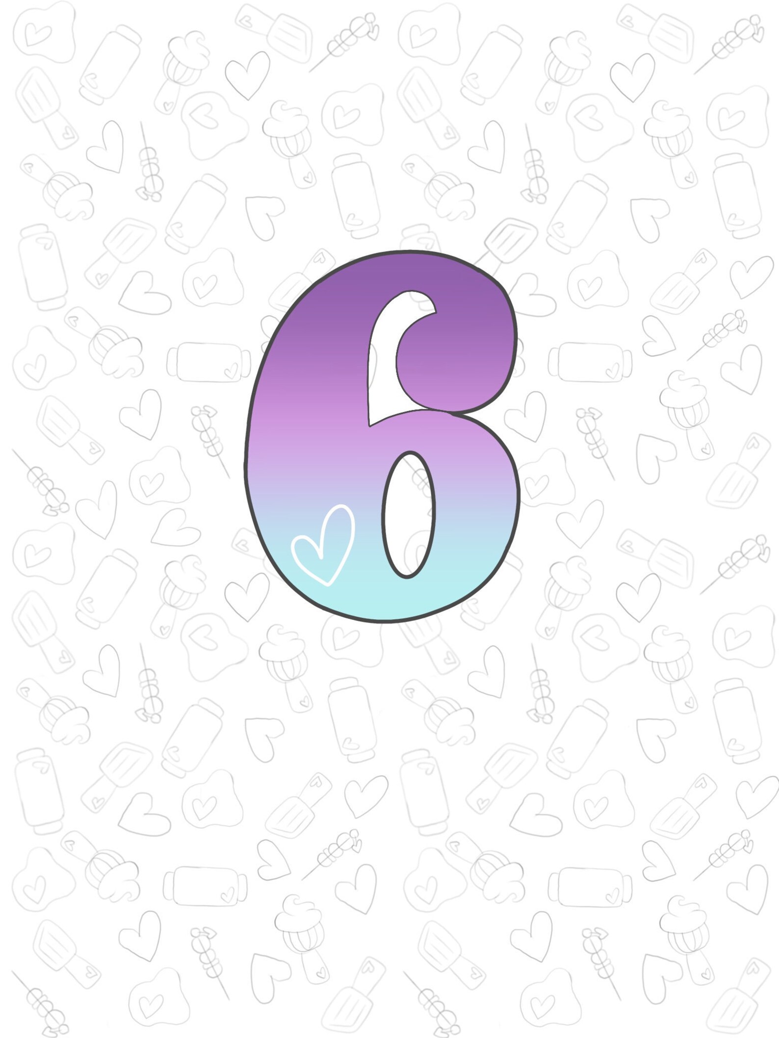 Chubby number 6 or 9 With Cutout | Etsy