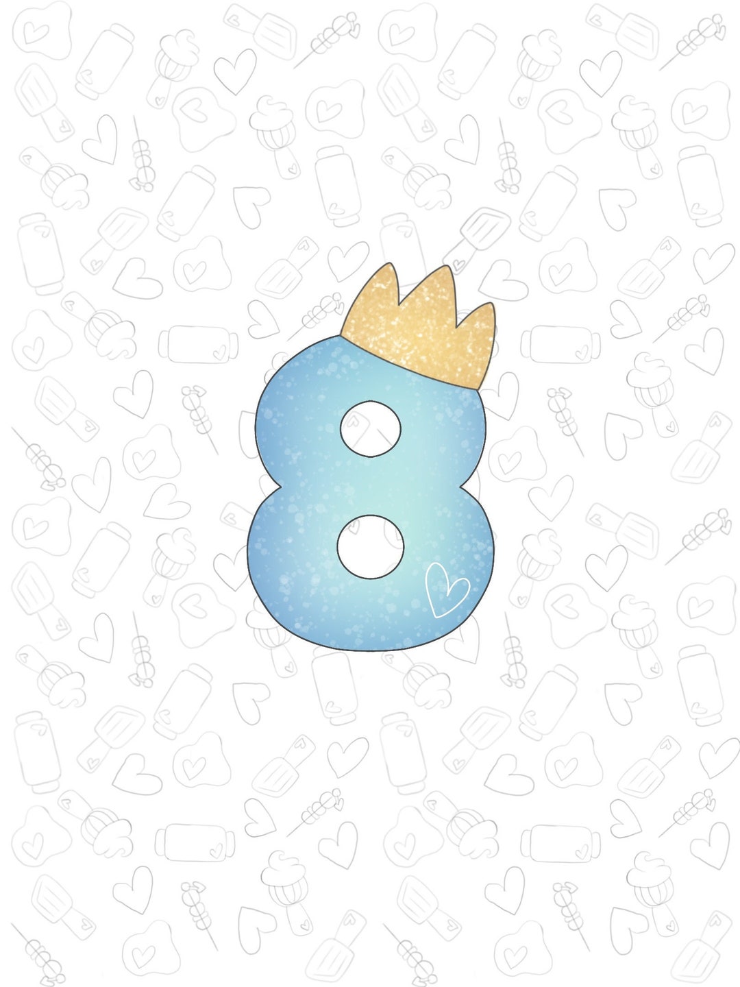 Crown Number 8 no Cutout - Etsy
