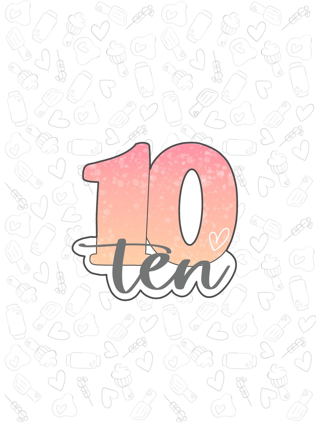 Lettered 10 With Cutout - Etsy