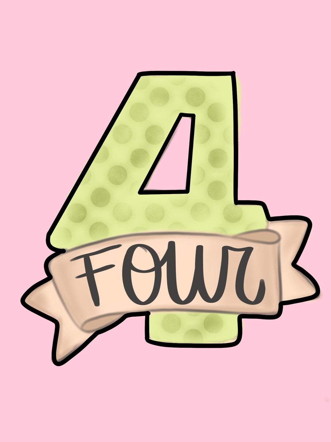 Four With Banner Cookie Cutter - Etsy