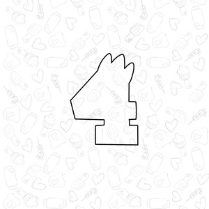 Crown Number 4 (no Cutout) - Etsy