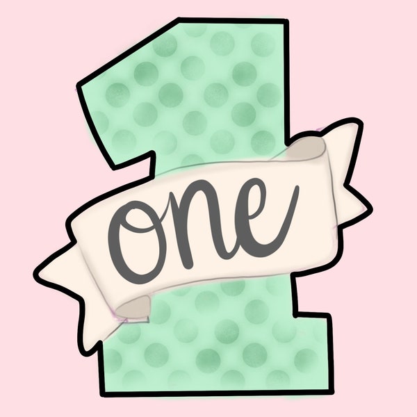 Number One With Banner Cookie Cutter - Etsy