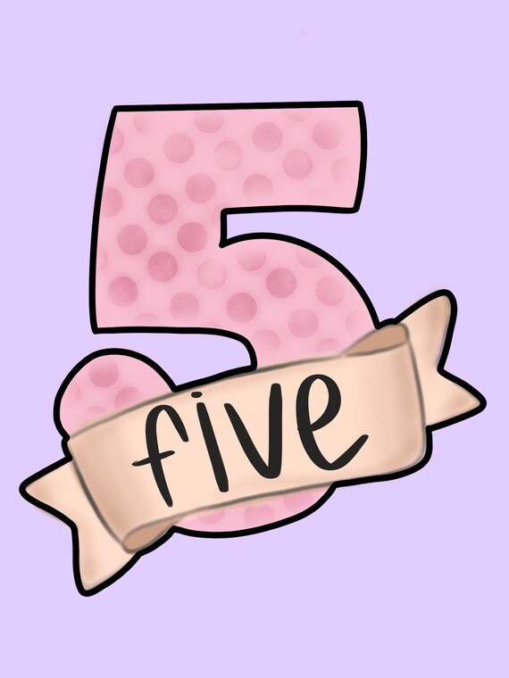 Five With Banner Cookie Cutter - Etsy