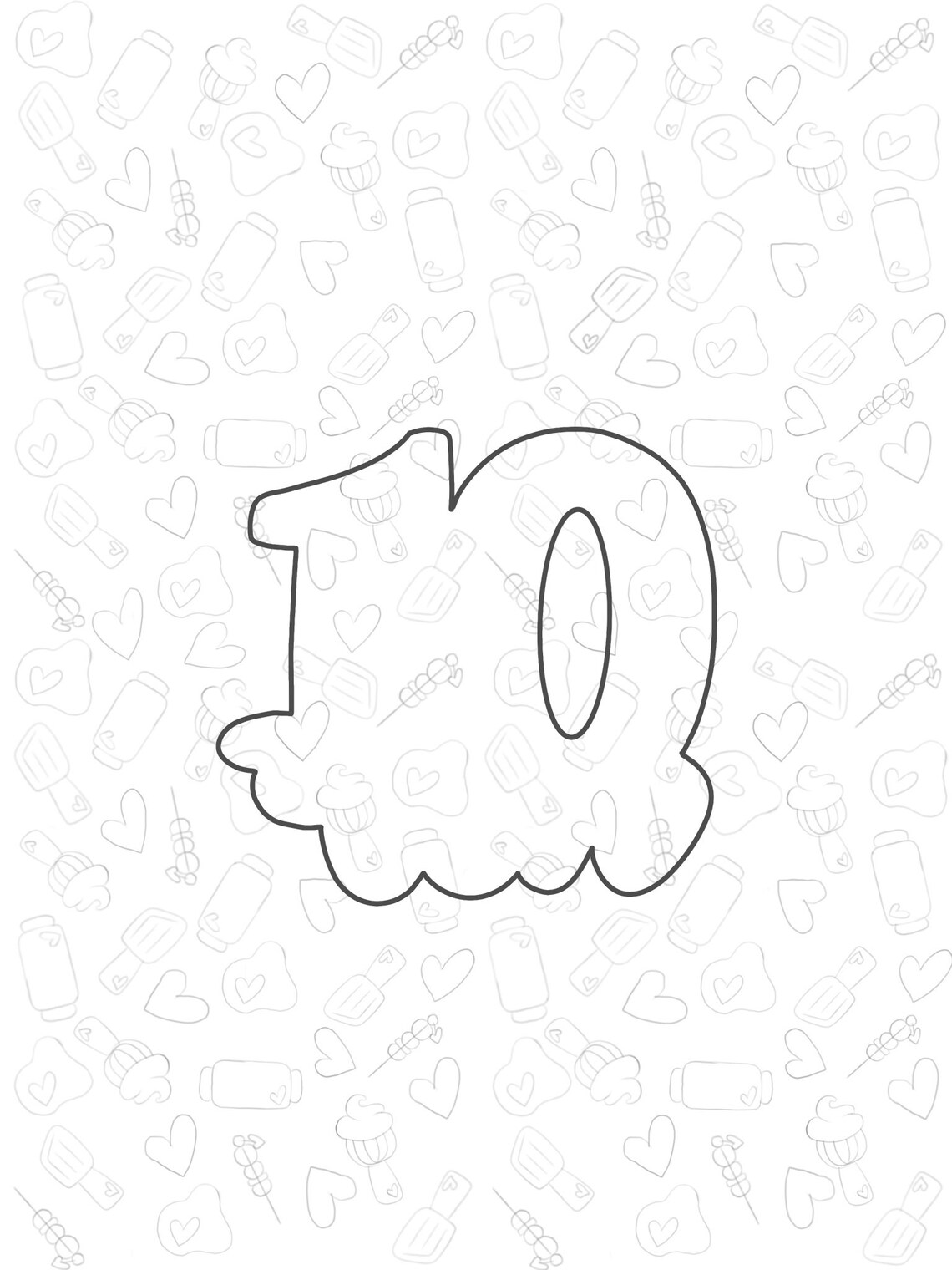 Lettered 10 with cutout | Etsy