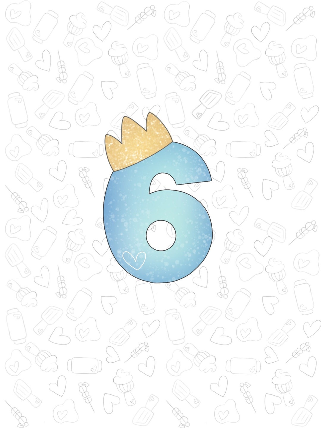 Crown Number 6 no Cutout - Etsy