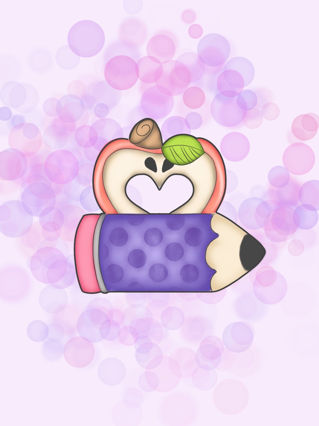 Apple Pencil Heart Cutout Cookie Cutter - Etsy